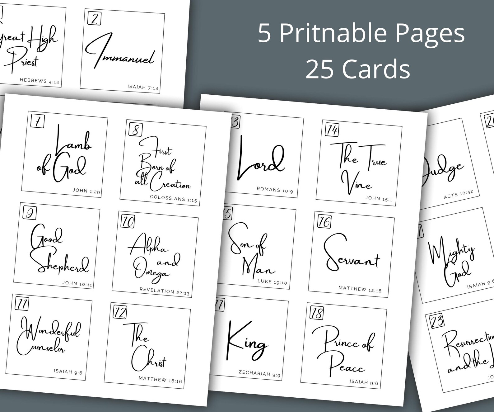 Printable Names of Jesus Advent Card Calendar - Etsy