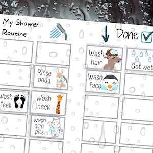Shower Routine Chart: Visual Checklist, Step-by-step (PDF Download ...