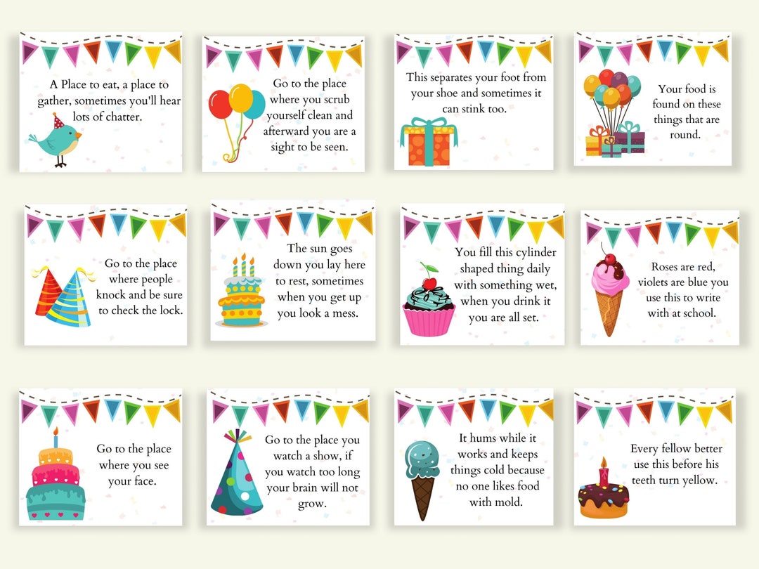 Printable Indoor Birthday Treasure Hunt Clue Cards - Etsy