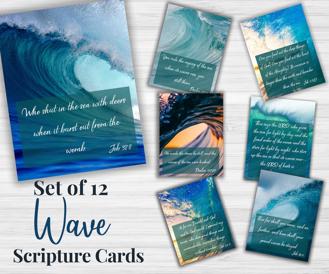 Ocean Bible Verse Cards: Wave Scripture Set (digital Download) - Etsy