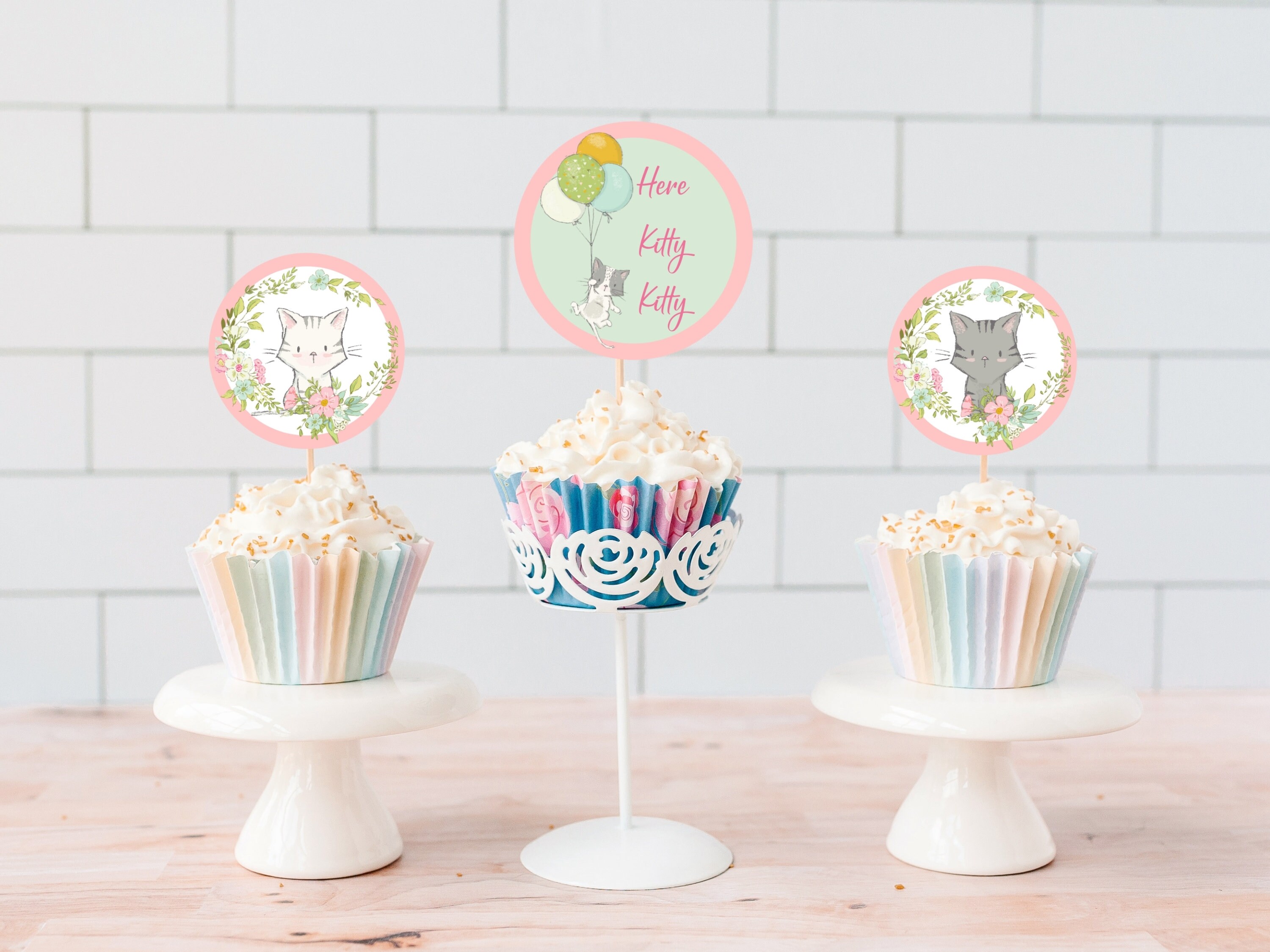Printable Kitty Cat Cupcake Toppers Party Decor - Etsy