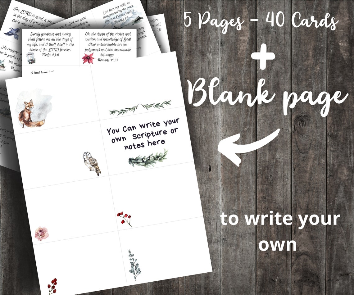Printable Encouraging Scripture Cards Winter Theme ESV - Etsy