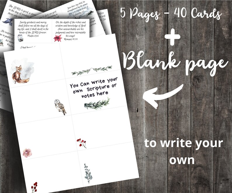 Printable Encouraging Scripture Cards Winter Theme | ESV Translation - Etsy