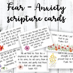 Fear and Anxiety Printable Bible Verse Cards | Scripture Cards - Etsy
