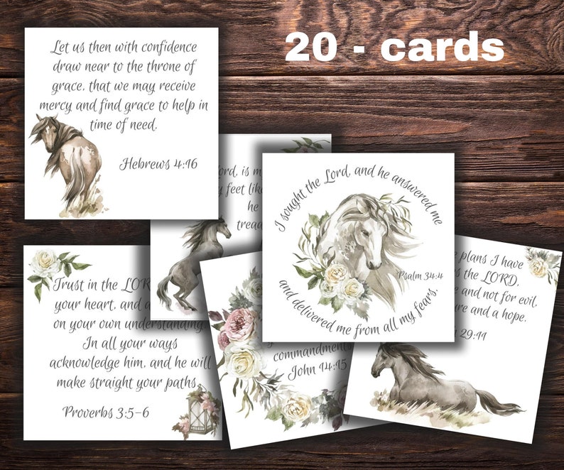 Printable Bible Verse Cards for Horse Lovers - Etsy