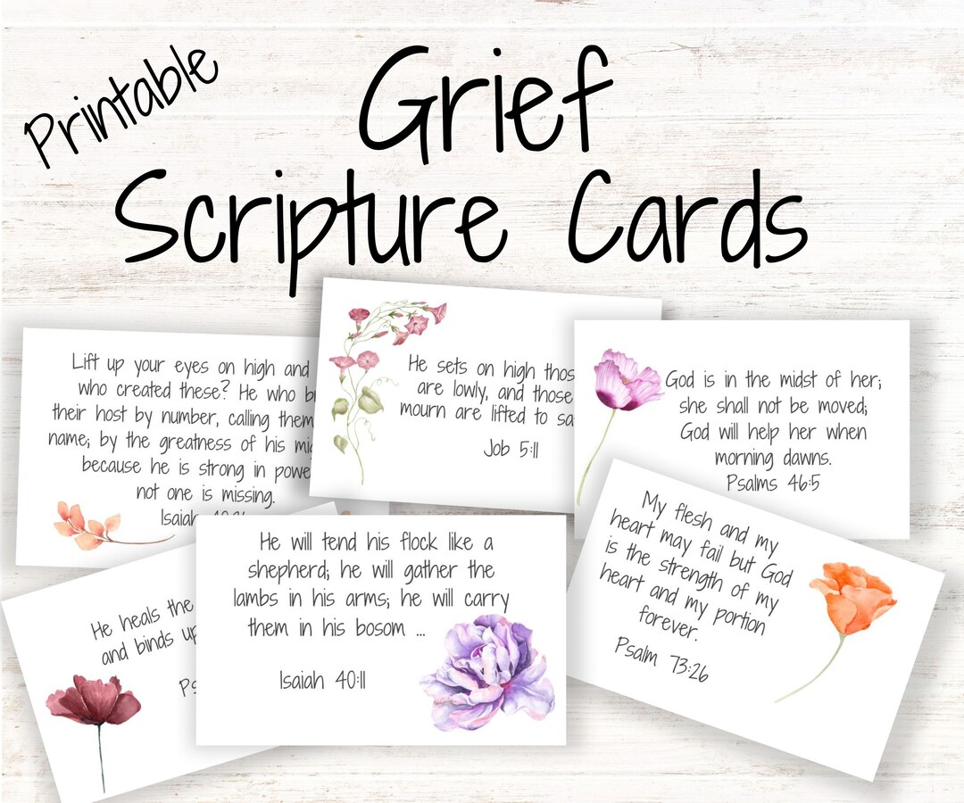 Grief Scripture Cards: Bible Verse Cards for Loss & Mourning (printable ...