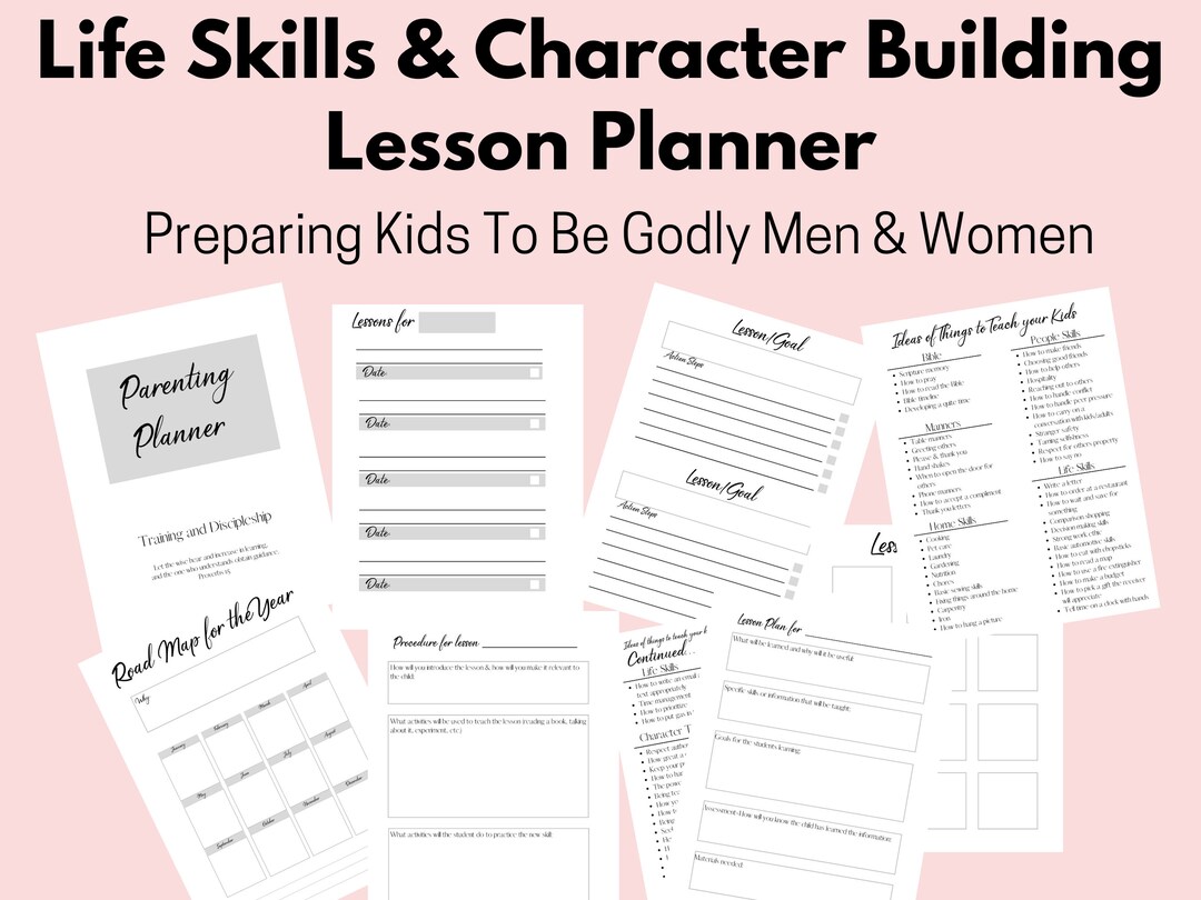 Life Skills and Character Development Parenting Lesson Planner ...