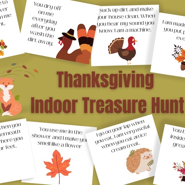 Thanksgiving Treasure Hunt Clues - Etsy