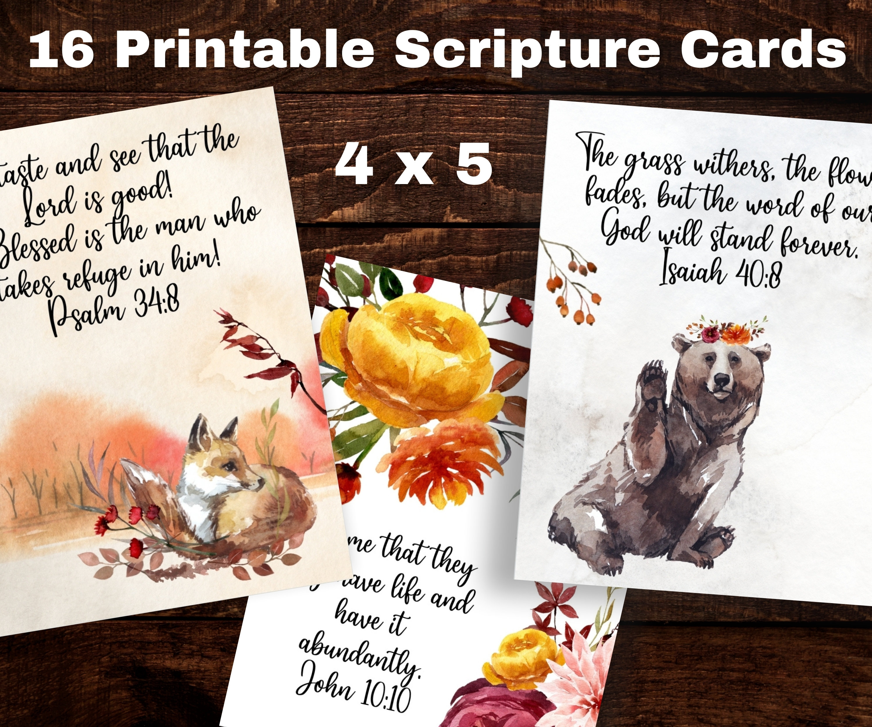 Printable Fall Scripture Cards | Autumn Bible Verse Cards PDF - Etsy