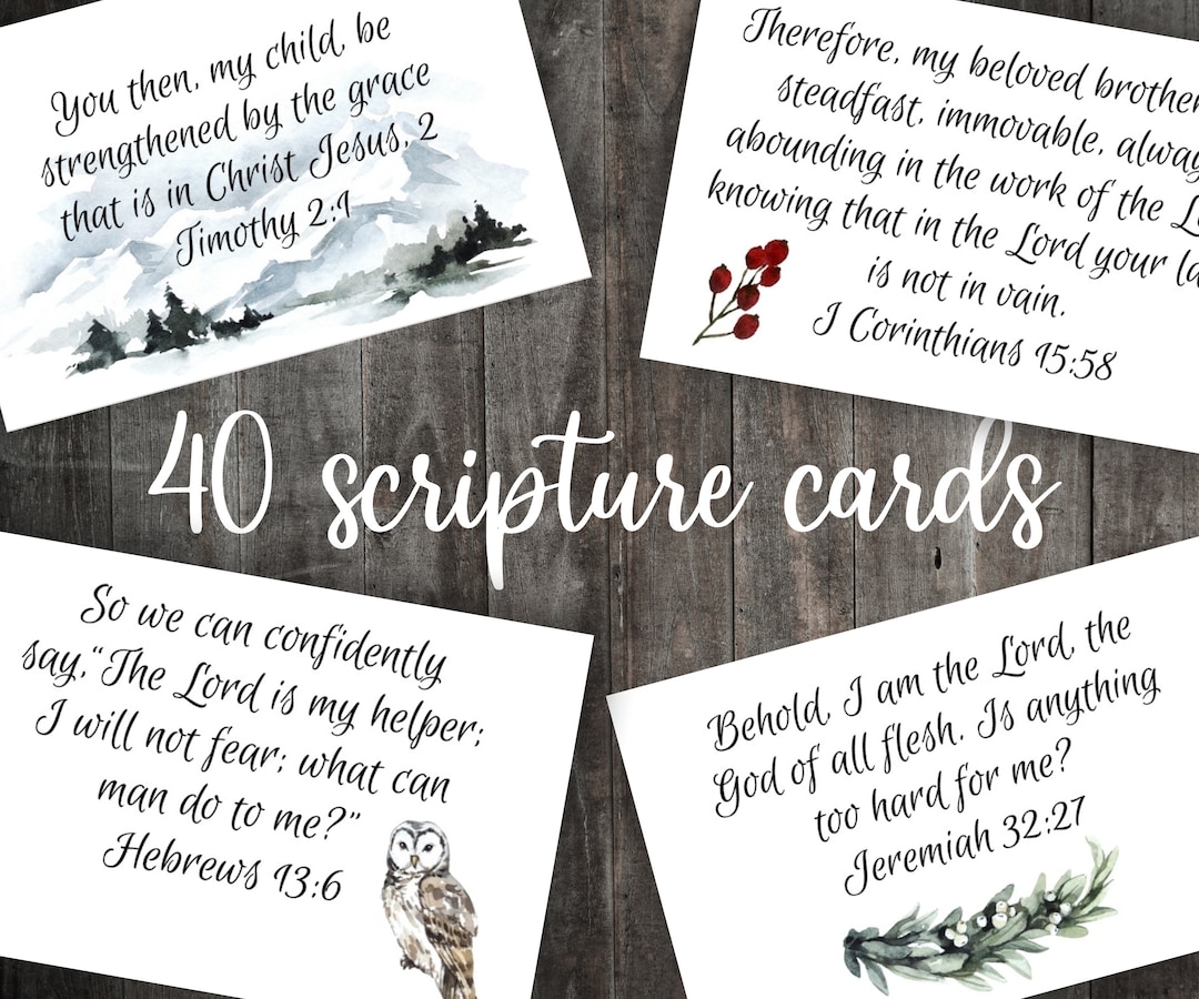 Printable Encouraging Scripture Cards Winter Theme | ESV Translation - Etsy