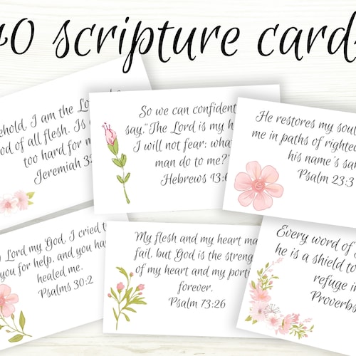 Printable Scripture Cards Bible Verse Coloring Blank Note - Etsy