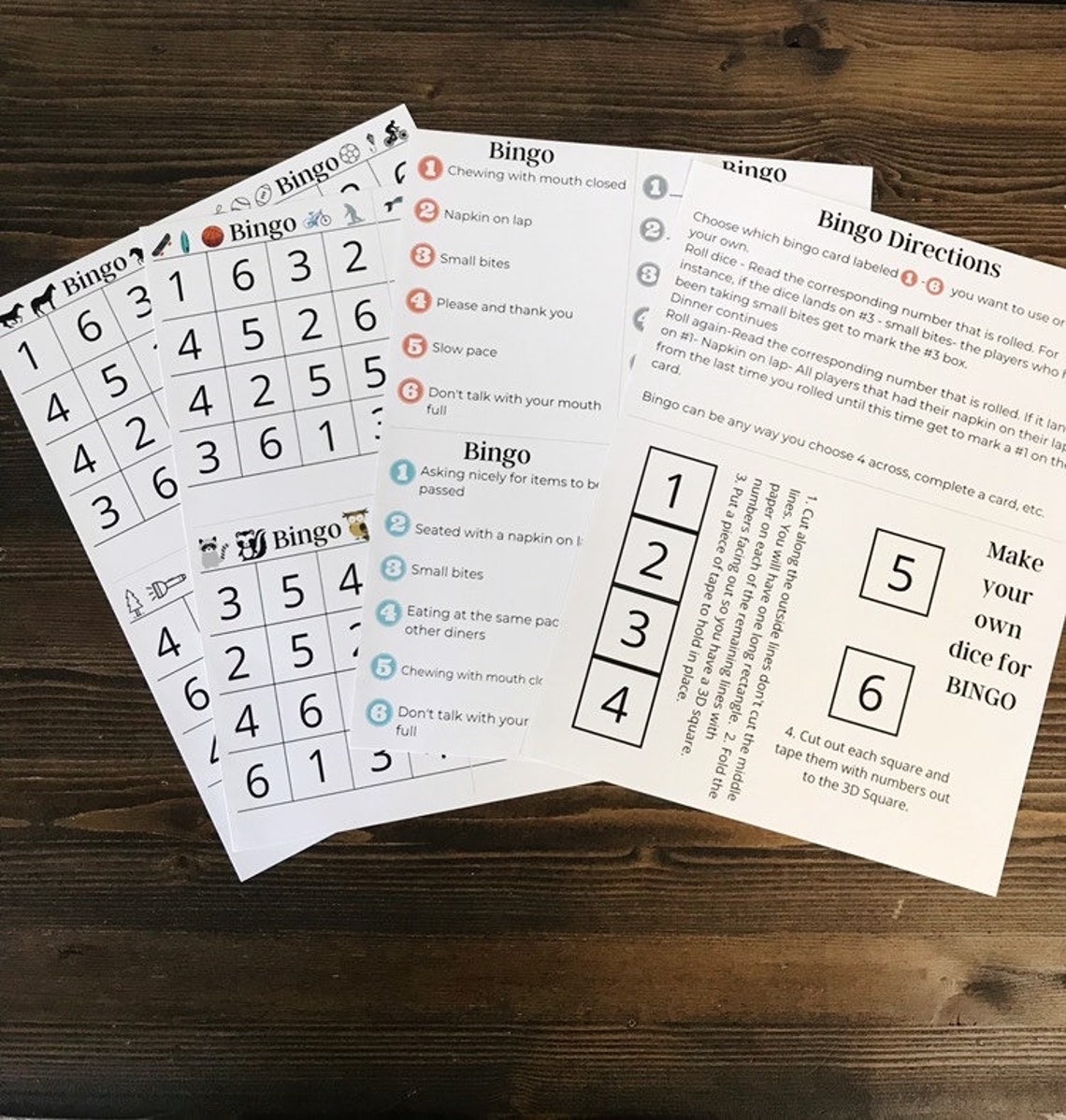 Printable Table Manners Game for Children BINGO Kids - Etsy Canada