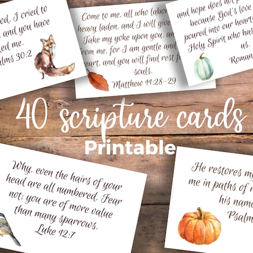 Printable Fall Scripture Cards Autumn Bible Verse Cards PDF - Etsy