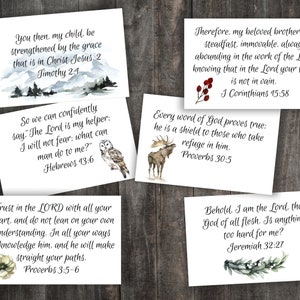 Printable Encouraging Scripture Cards Winter Theme | ESV Translation - Etsy