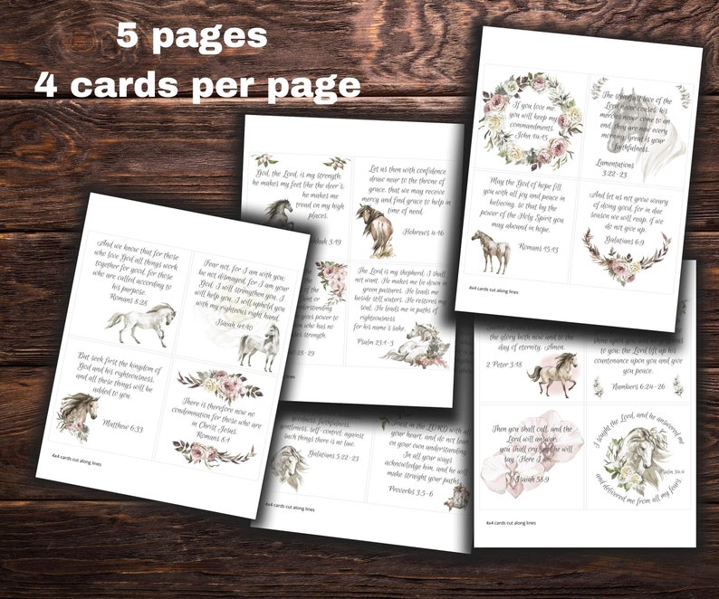 Printable Bible Verse Cards for Horse Lovers - Etsy