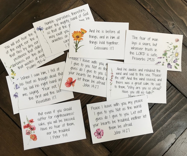 Fear and Anxiety Printable Bible Verse Cards | Scripture Cards - Etsy