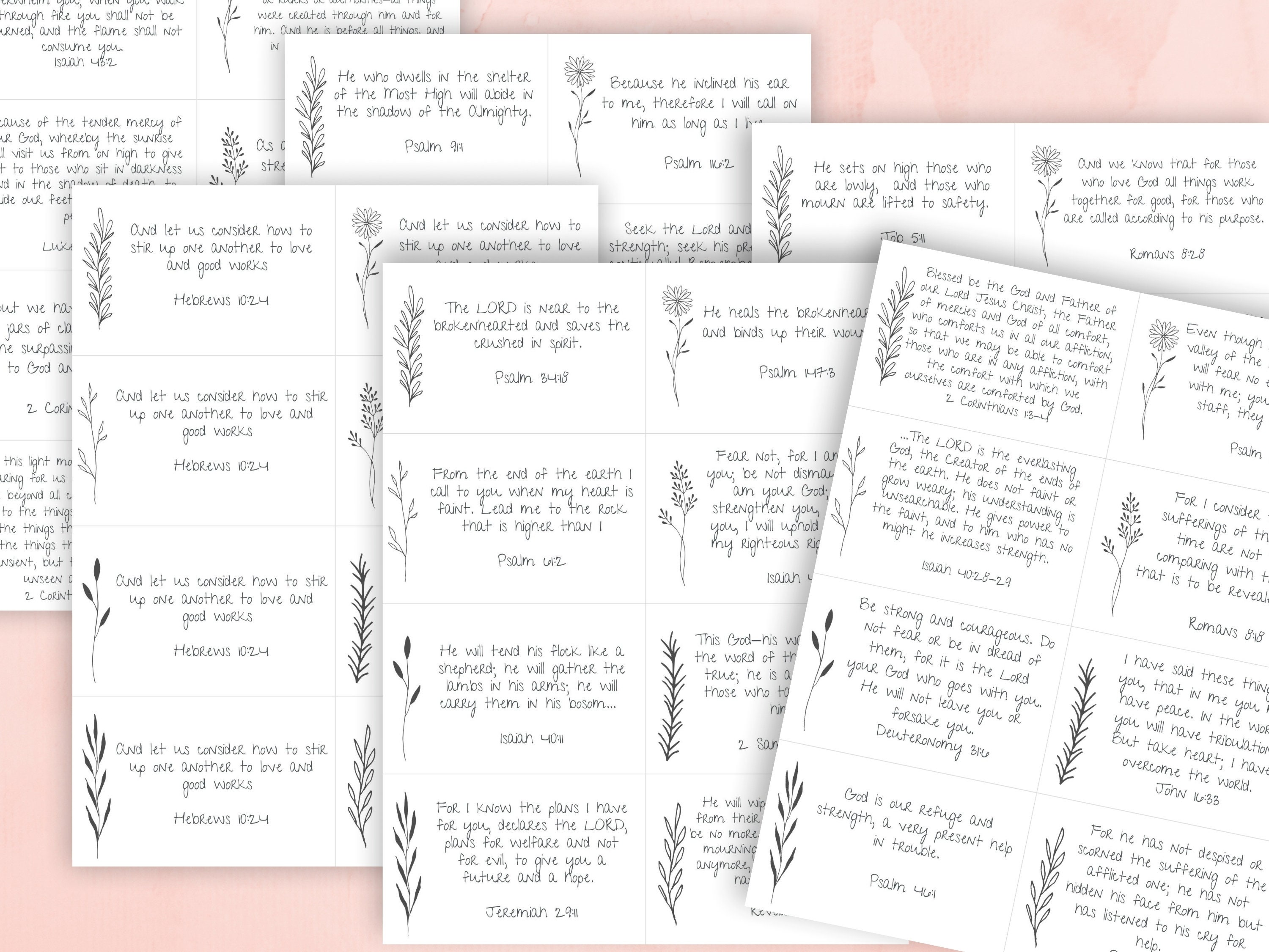 Printable ESV Scripture Cards for Encouraging White Bible | Etsy