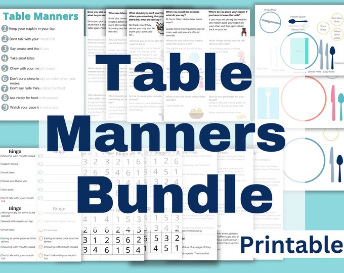Table Rules Chart, Table Manners Chart, Table Rules Printable, Table ...