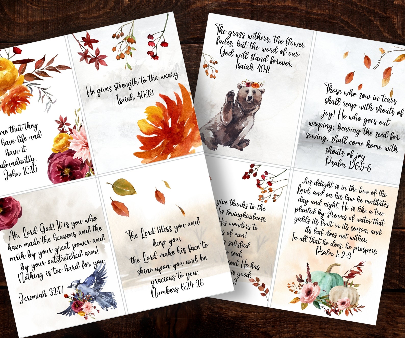 Printable Fall Scripture Cards Autumn Bible Verse Cards PDF - Etsy