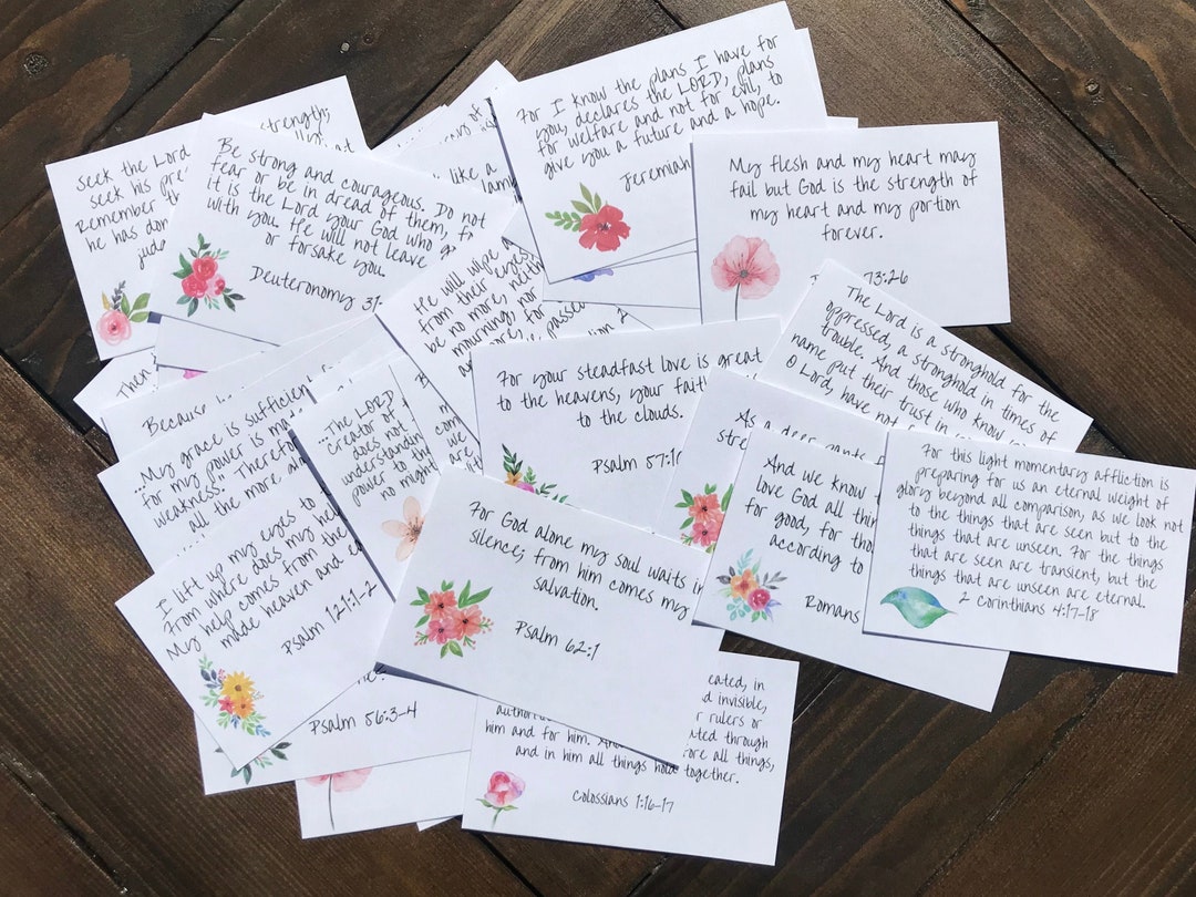 Printable Encouraging Scripture Cards - Bible Verses Written in ESV ...
