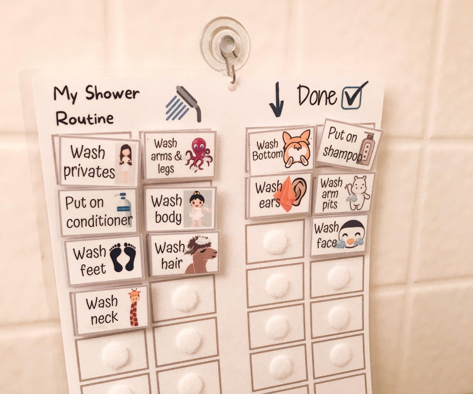 Shower Routine Chart for Kids Shower Checklist Step by Step - Etsy