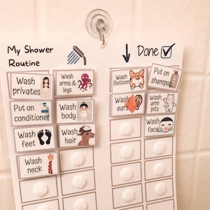 Shower Routine Chart for Kids | Shower Checklist Step by Step - Etsy