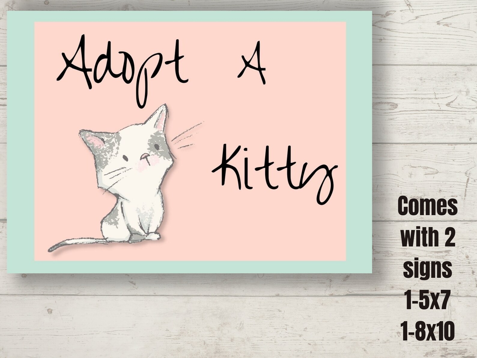 Kitten Adoption Certificate and Activity Signs | Printable Cat Party ...