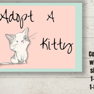 Kitten Adoption Certificate and Activity Signs | Printable Cat Party ...