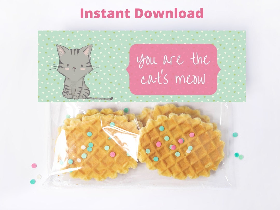 Cat Treat Bag Toppers: Kitty Party Favors (digital Download) - Etsy