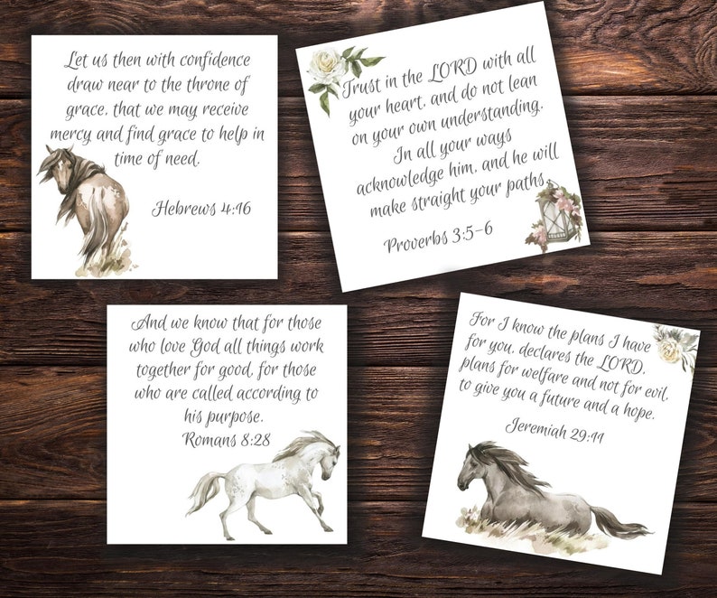Printable Bible Verse Cards for Horse Lovers - Etsy