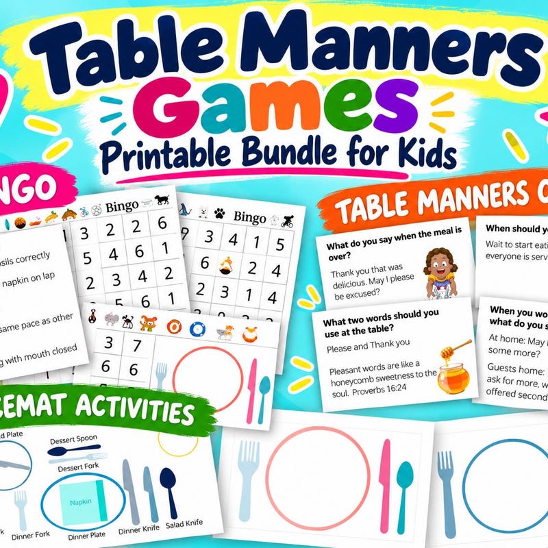 Manners Table Mat - Etsy