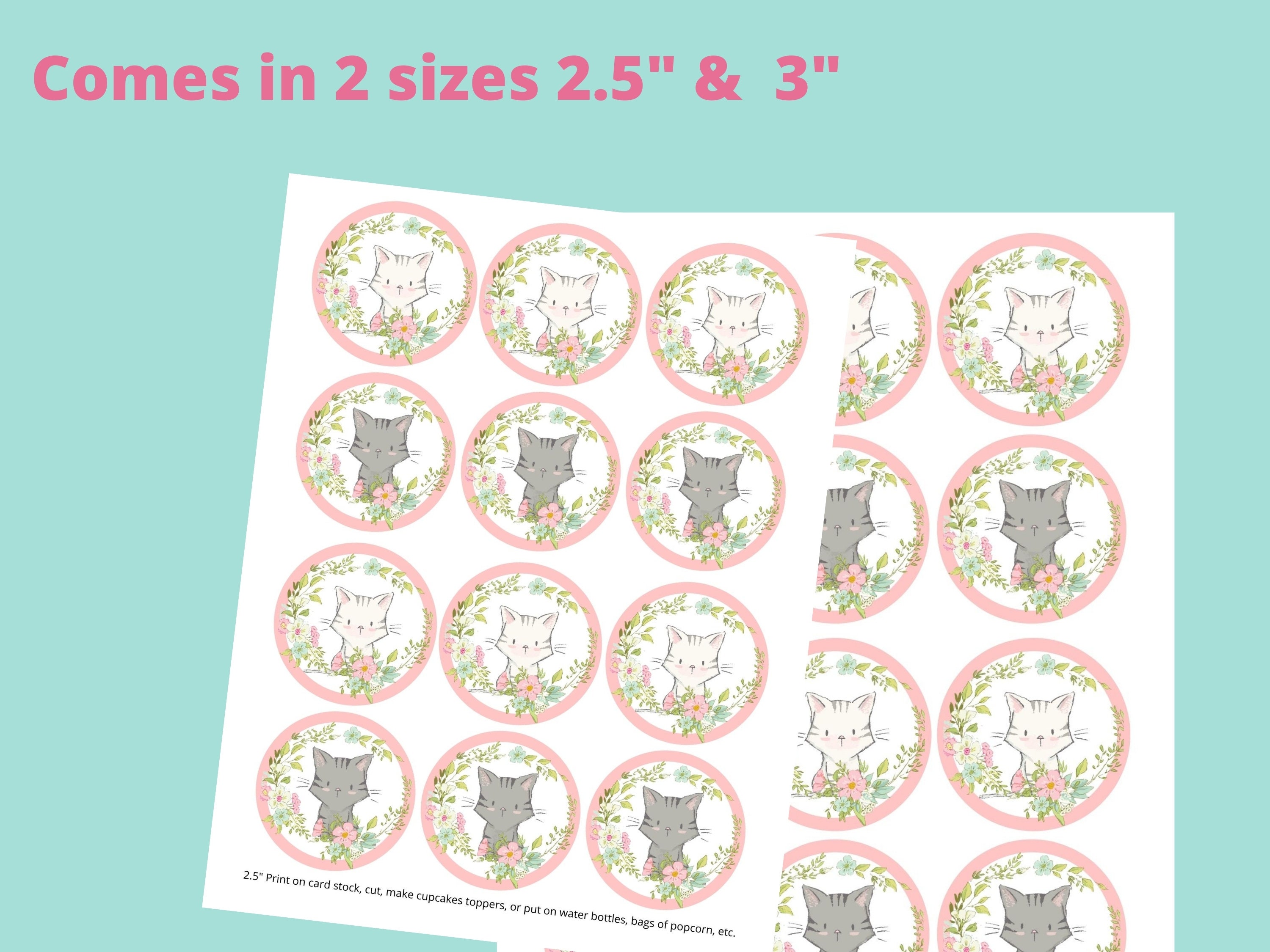 Printable Kitty Cat Cupcake Toppers Party Decor - Etsy