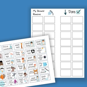 Shower Routine Chart: Visual Checklist, Step-by-step (PDF Download ...