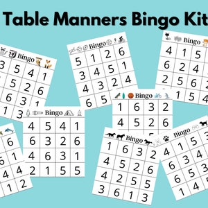 Printable Table Manners Game for Children | BINGO | Kids Dining ...