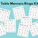 Printable Table Manners Game for Children BINGO Kids Dining Etiquette ...