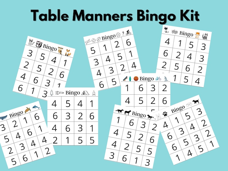 Printable Table Manners Game for Children | BINGO | Kids Dining Etiquette Game - Etsy