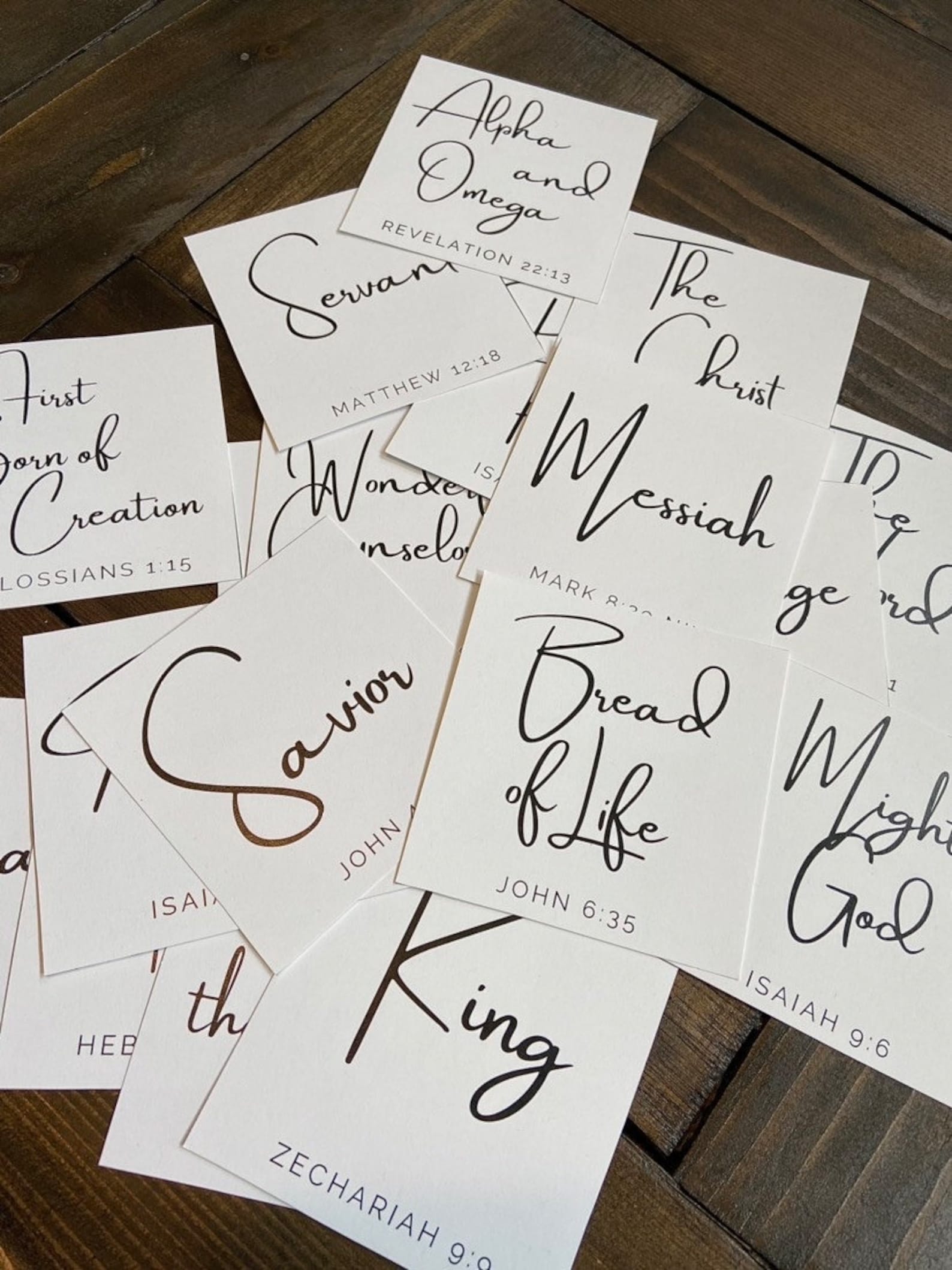 25 Names of Jesus Christ Printable Scripture Cards White - Etsy