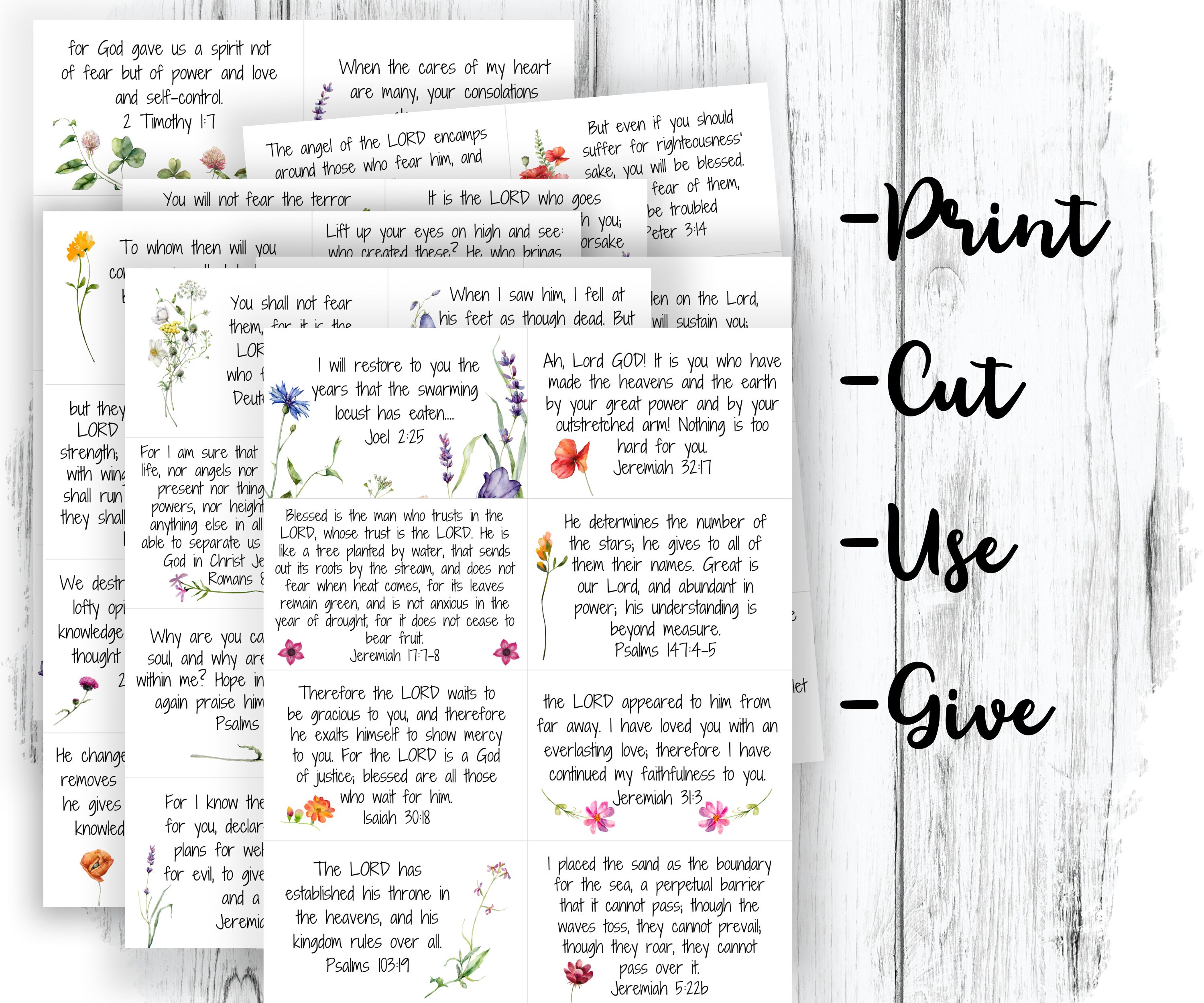 Fear and Anxiety Printable Bible Verse Cards | Scripture Cards - Etsy ...