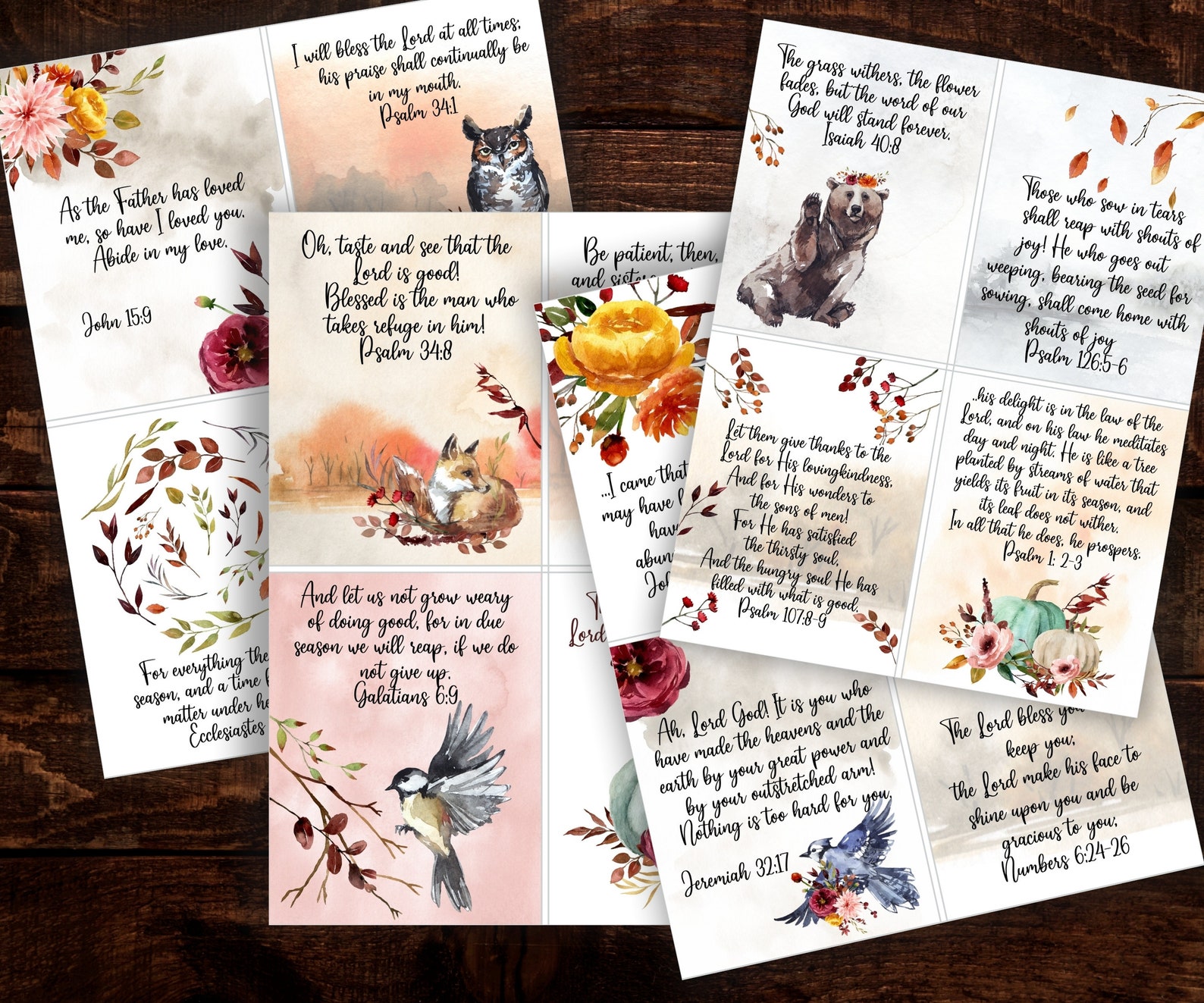 Printable Fall Scripture Cards Autumn Bible Verse Cards PDF - Etsy