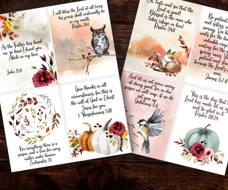 Printable Fall Scripture Cards Autumn Bible Verse Cards PDF - Etsy