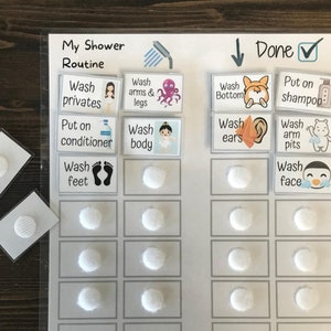 Shower Routine Chart: Visual Checklist, Step-by-step (PDF Download ...