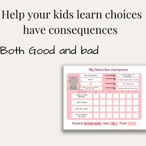Printable Behavior Chart With Consequences and Rewards / Cat Theme - Etsy