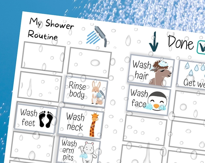 Shower Routine Printable Chart Neurodivergent, ADHD, Autism, Visual ...