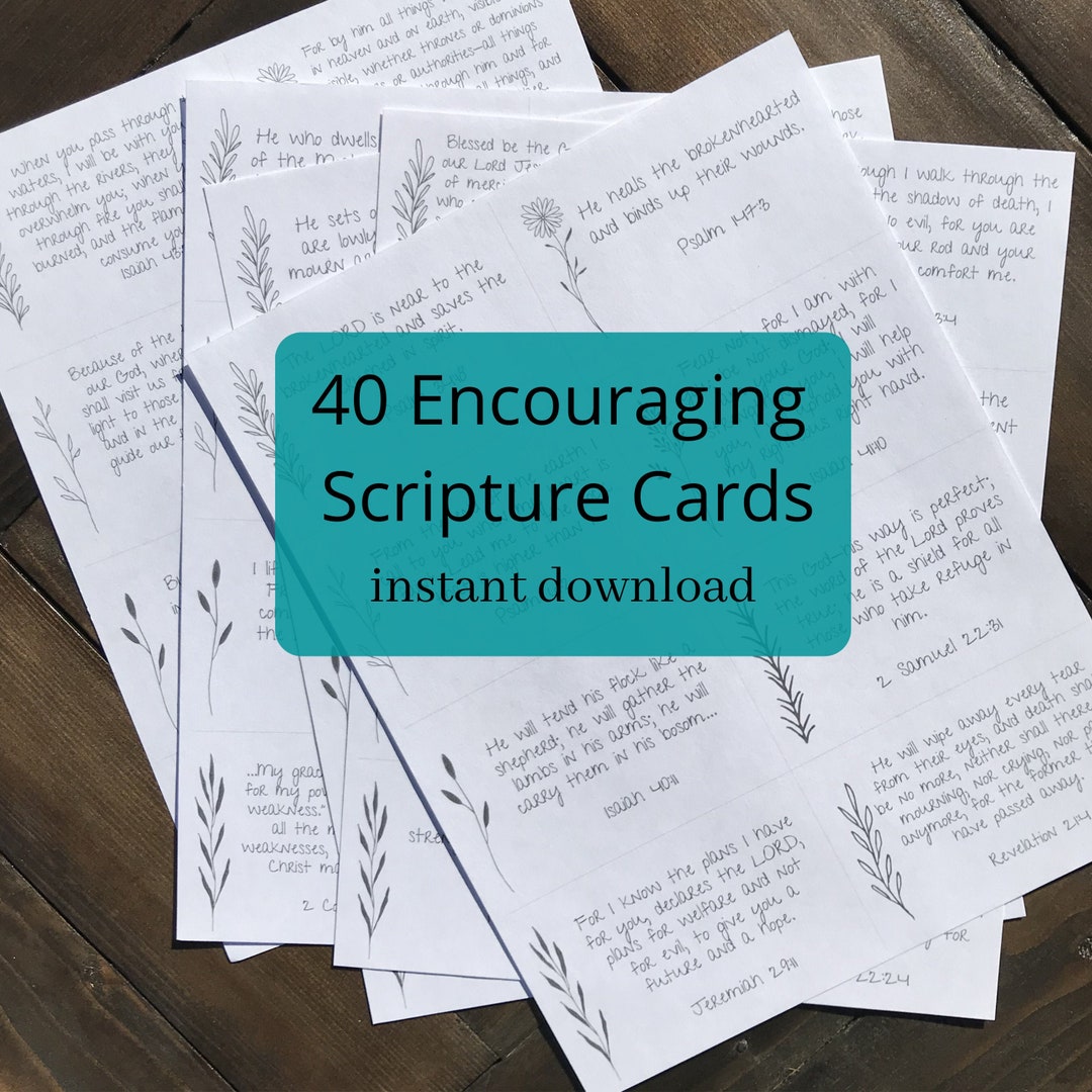Printable ESV Scripture Cards for Encouraging Bible Memory Verse Cards ...