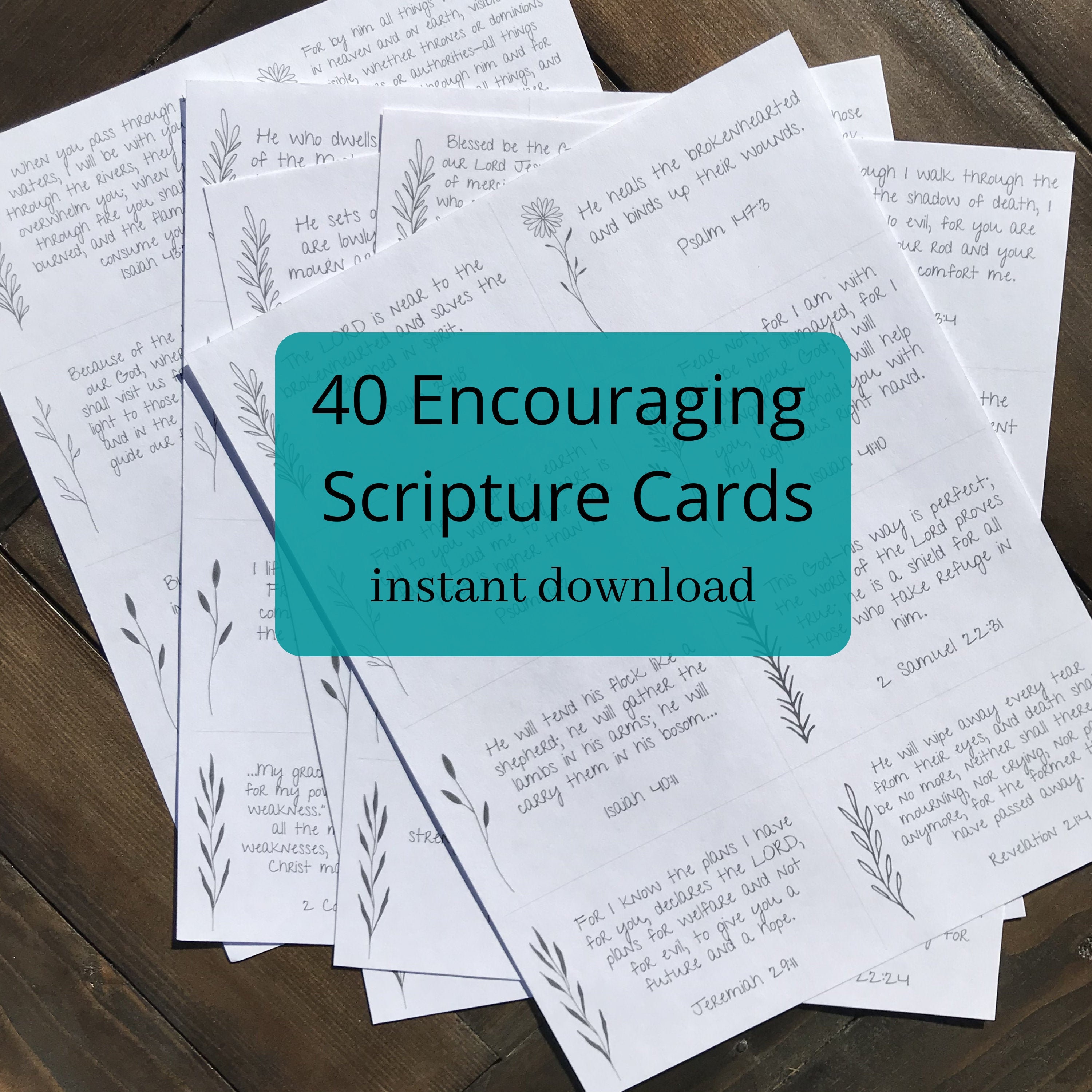 Printable ESV Scripture Cards for Encouraging White Bible | Etsy