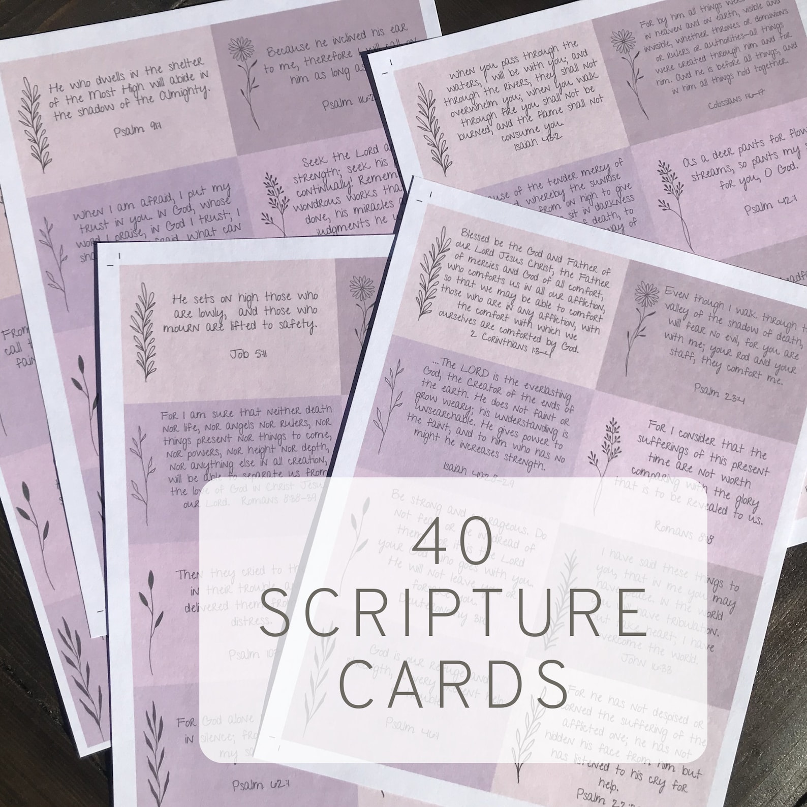 Printable Bible Verse Cards ESV Verse Cards Memory Verse - Etsy