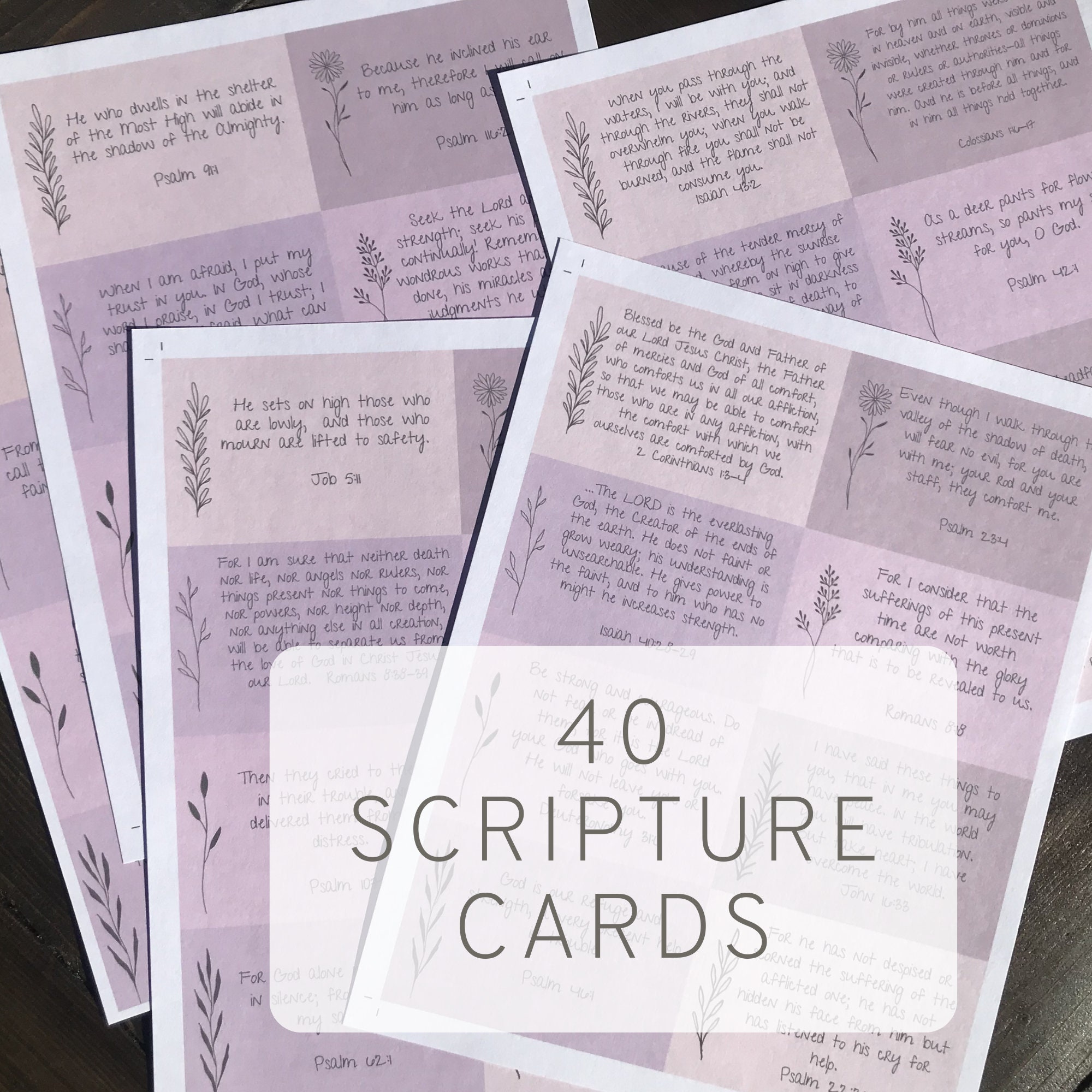 Printable Bible Verse Cards ESV Verse Cards Memory Verse - Etsy