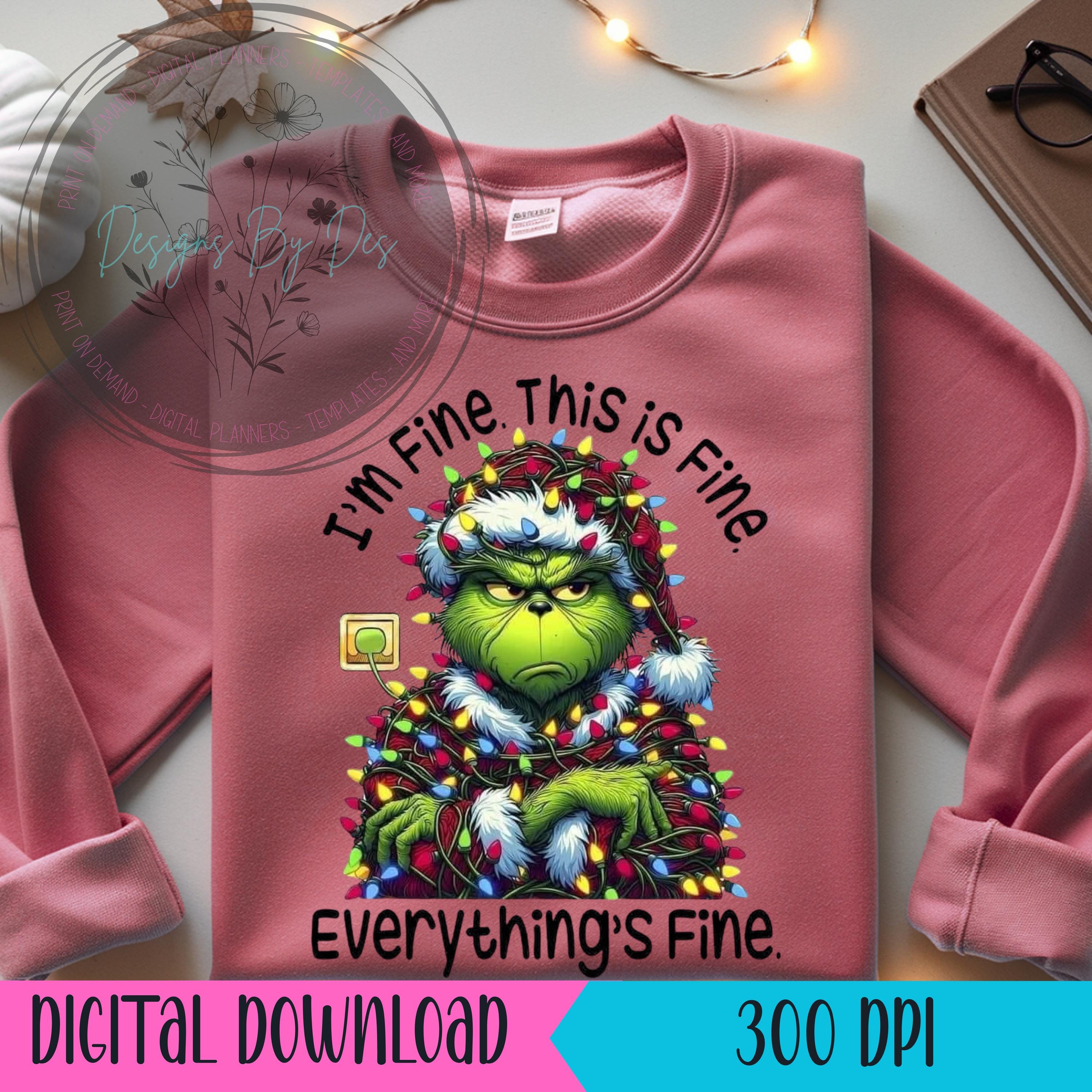 Funny Christmas PNG | Grumpy Holiday Lights Design | It’s Fine ...