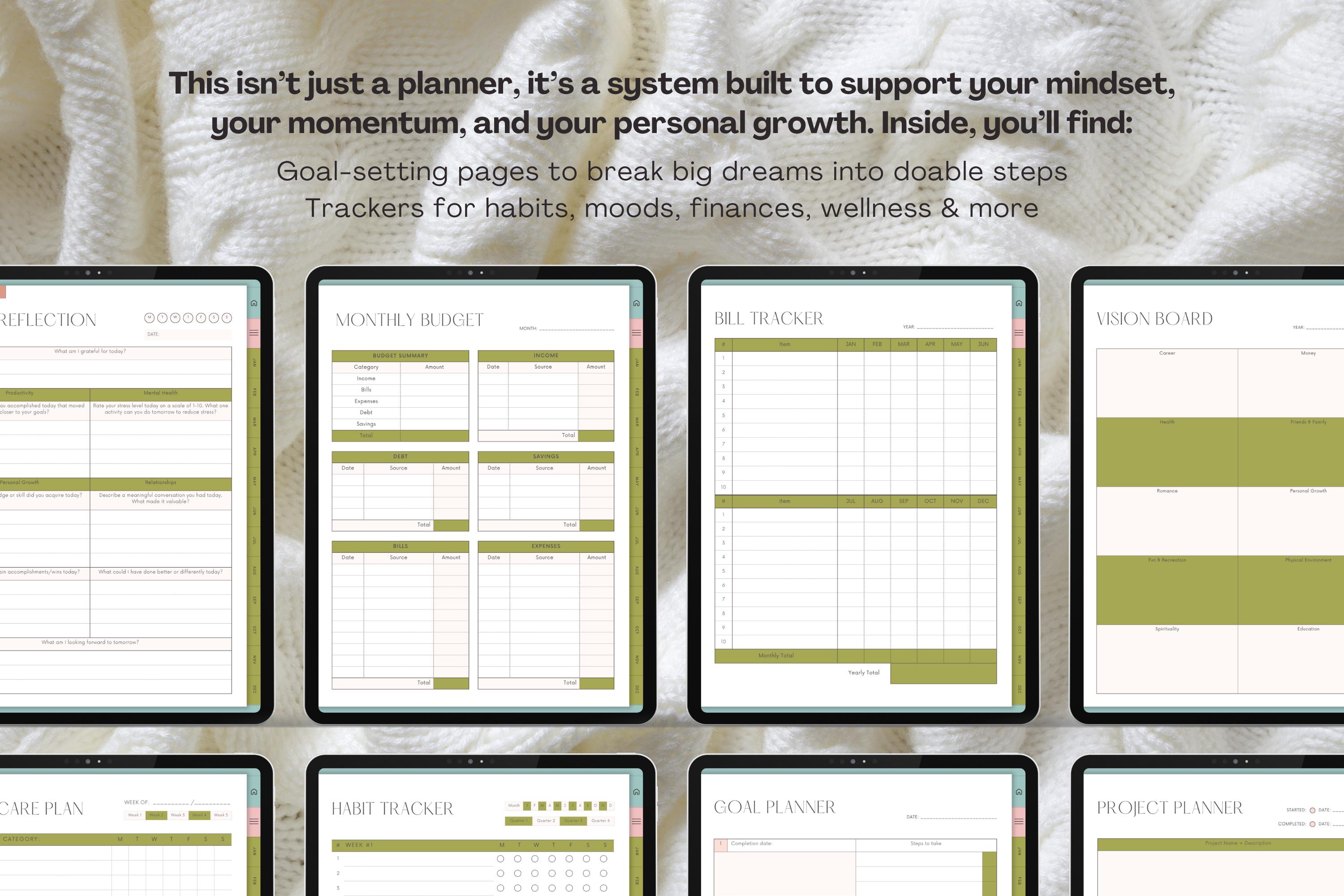 2025-2026 Midyear Digital Planner: Goals, Finance Tracker (goodnotes ...