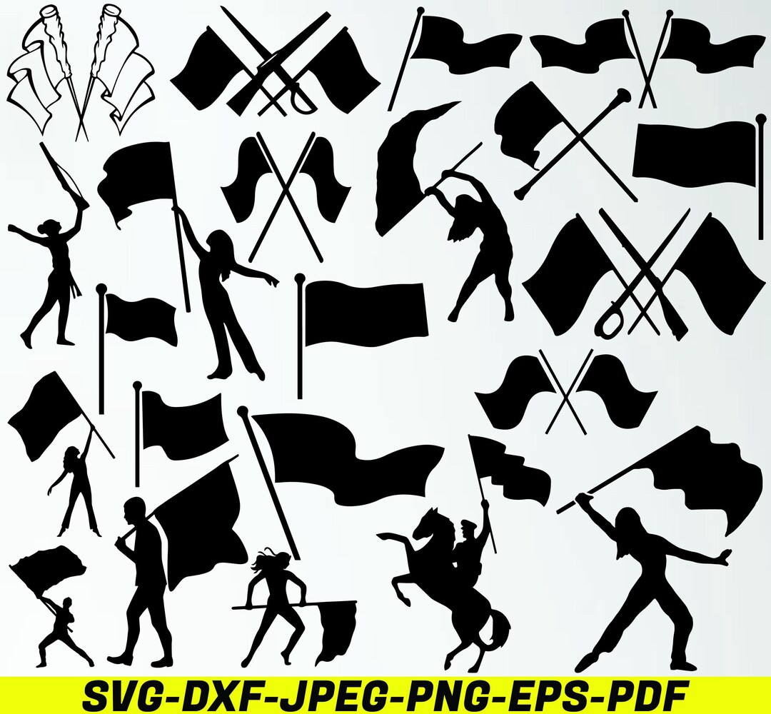 Color Guard Svg Bundle, Color Guard Silhouette, Color Guard Clipart ...